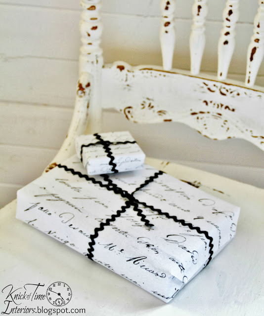 DIY Engineering Print French Letter Gift Wrap - Knick of Time