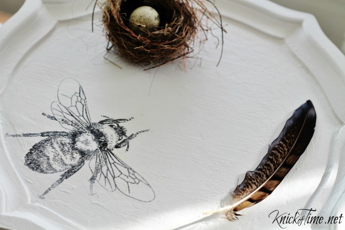 Plant Stand Makeover - Bee Image Transfer - Knick of Time