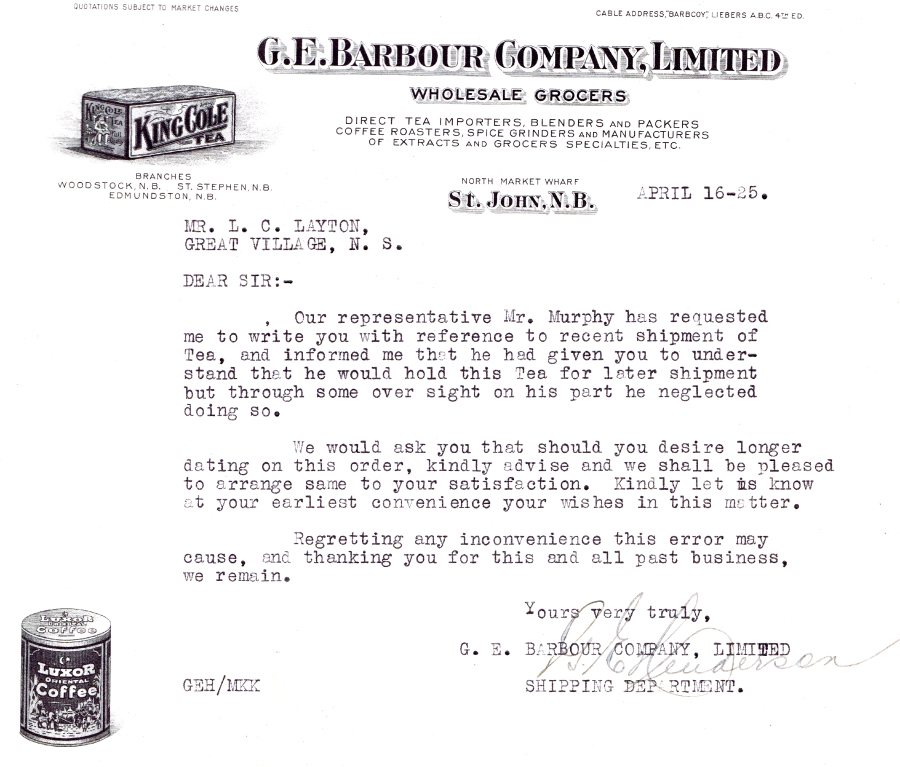 1920's Antique Letter Image from Wholesale Grocer, via KnickofTime.net