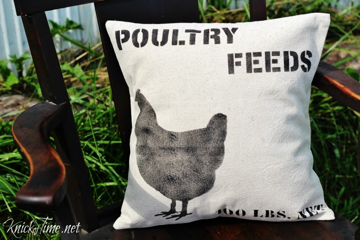 Old Feed Sack Style Tote Bag, Sign or Pillow - Knick of Time
