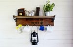Rustic Reclaimed Wood Farmhouse Style Mug Rack Coffee Station - Knick ...