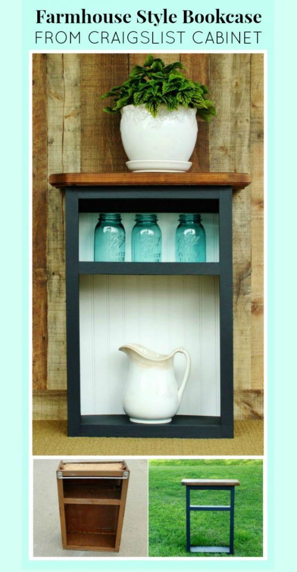 Thrifted Cabinet into Farmhouse Style Bookcase - Knick of Time
